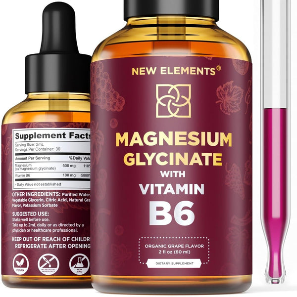 Liquid Magnesium Glycinate + B6 Drops | New Elements